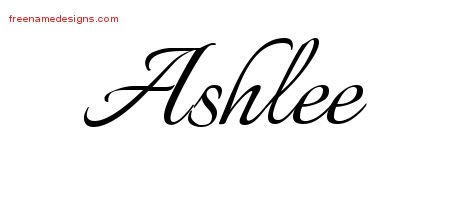 Calligraphic Name Tattoo Designs Ashlee Download Free - Free Name Designs