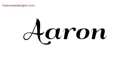Art Deco Name Tattoo Designs Aaron Graphic Download - Free Name Designs