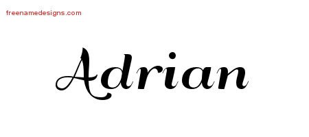 Art Deco Name Tattoo Designs Adrian Graphic Download - Free Name Designs