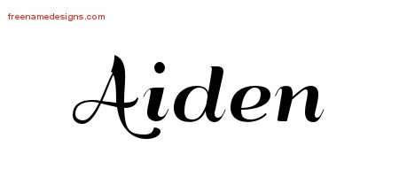 Art Deco Name Tattoo Designs Aiden Graphic Download - Free Name Designs