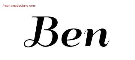 Art Deco Name Tattoo Designs Ben Graphic Download - Free Name Designs