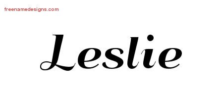 Art Deco Name Tattoo Designs Leslie Graphic Download - Free Name Designs