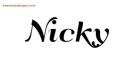 Art Deco Name Tattoo Designs Nicky Graphic Download - Free Name Designs