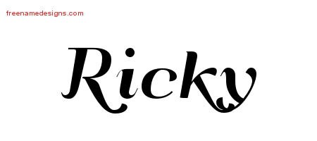Art Deco Name Tattoo Designs Ricky Graphic Download - Free Name Designs