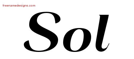 Art Deco Name Tattoo Designs Sol Graphic Download - Free Name Designs
