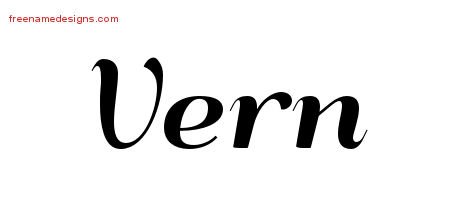 Art Deco Name Tattoo Designs Vern Graphic Download - Free Name Designs