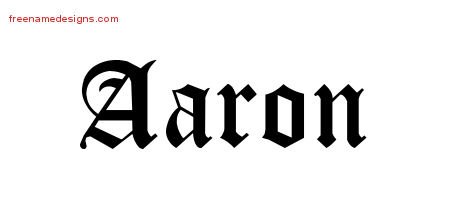 Blackletter Name Tattoo Designs Aaron Printable - Free Name Designs