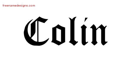 Blackletter Name Tattoo Designs Colin Printable - Free Name Designs