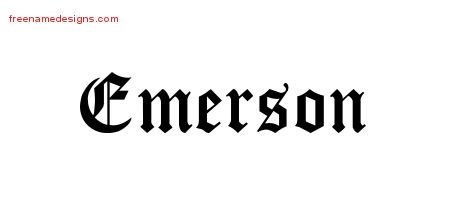Blackletter Name Tattoo Designs Emerson Printable - Free Name Designs