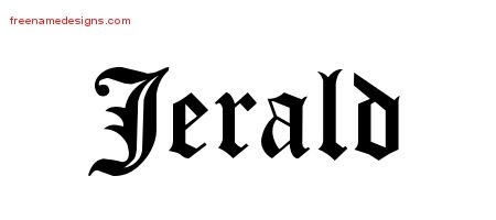 Blackletter Name Tattoo Designs Jerald Printable - Free Name Designs