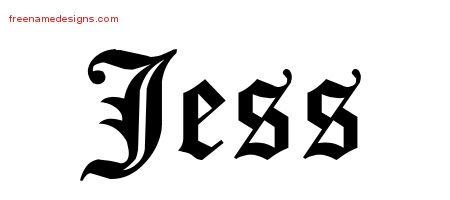 Blackletter Name Tattoo Designs Jess Printable - Free Name Designs