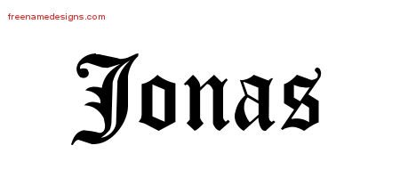 Blackletter Name Tattoo Designs Jonas Printable - Free Name Designs