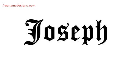 Blackletter Name Tattoo Designs Joseph Printable - Free Name Designs