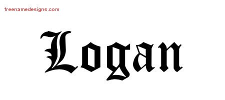 Blackletter Name Tattoo Designs Logan Printable - Free Name Designs