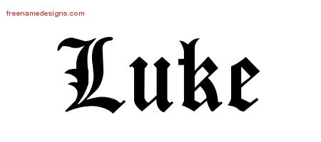 Blackletter Name Tattoo Designs Luke Printable - Free Name Designs