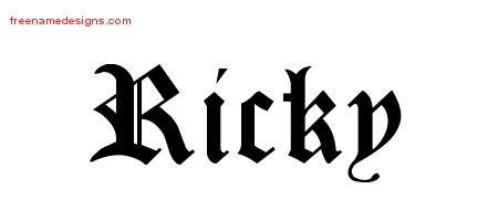Blackletter Name Tattoo Designs Ricky Printable - Free Name Designs
