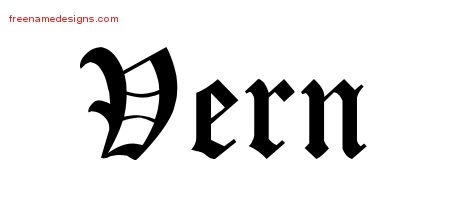 Blackletter Name Tattoo Designs Vern Printable - Free Name Designs