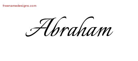 Calligraphic Name Tattoo Designs Abraham Free Graphic - Free Name Designs