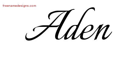 Calligraphic Name Tattoo Designs Aden Free Graphic - Free Name Designs