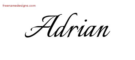 Calligraphic Name Tattoo Designs Adrian Free Graphic - Free Name Designs