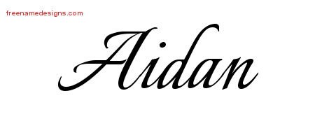 Calligraphic Name Tattoo Designs Aidan Free Graphic - Free Name Designs