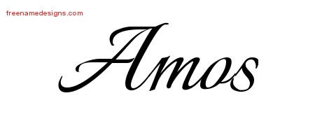 Calligraphic Name Tattoo Designs Amos Free Graphic - Free Name Designs