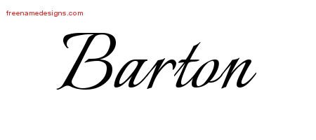 Calligraphic Name Tattoo Designs Barton Free Graphic - Free Name Designs
