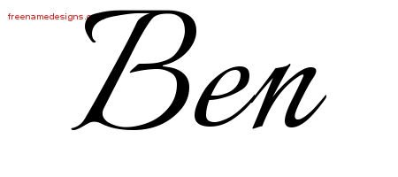 Calligraphic Name Tattoo Designs Ben Free Graphic - Free Name Designs