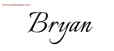 Calligraphic Name Tattoo Designs Bryan Free Graphic - Free Name Designs