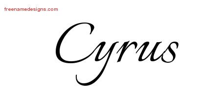 Calligraphic Name Tattoo Designs Cyrus Free Graphic - Free Name Designs