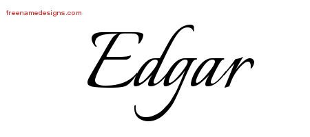 Calligraphic Name Tattoo Designs Edgar Free Graphic - Free Name Designs