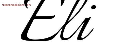 Calligraphic Name Tattoo Designs Eli Free Graphic - Free Name Designs