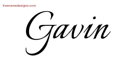 Calligraphic Name Tattoo Designs Gavin Free Graphic - Free Name Designs
