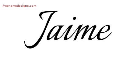 Calligraphic Name Tattoo Designs Jaime Free Graphic - Free Name Designs