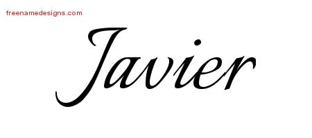 Calligraphic Name Tattoo Designs Javier Free Graphic - Free Name Designs