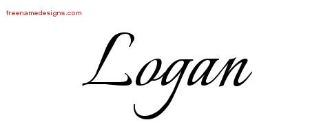 Calligraphic Name Tattoo Designs Logan Free Graphic - Free Name Designs