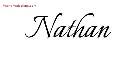 Calligraphic Name Tattoo Designs Nathan Free Graphic - Free Name Designs