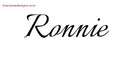Calligraphic Name Tattoo Designs Ronnie Free Graphic - Free Name Designs