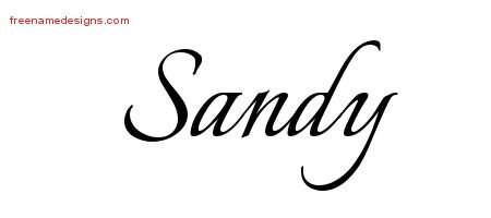 Calligraphic Name Tattoo Designs Sandy Free Graphic - Free Name Designs