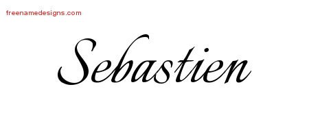 Calligraphic Name Tattoo Designs Sebastien Free Graphic - Free Name Designs