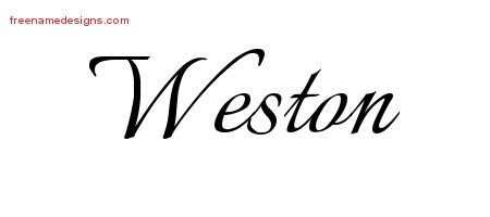 Calligraphic Name Tattoo Designs Weston Free Graphic - Free Name Designs
