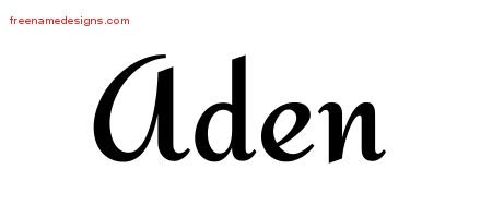 Calligraphic Stylish Name Tattoo Designs Aden Free Graphic - Free Name ...