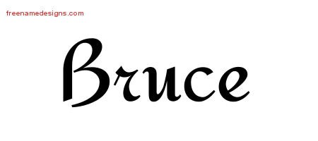 Calligraphic Stylish Name Tattoo Designs Bruce Free Graphic - Free Name ...