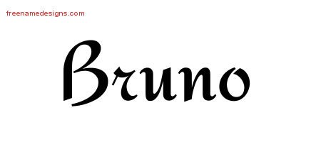 Calligraphic Stylish Name Tattoo Designs Bruno Free Graphic - Free Name ...