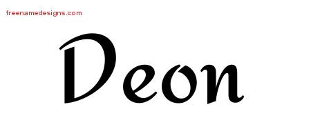 Calligraphic Stylish Name Tattoo Designs Deon Free Graphic - Free Name ...