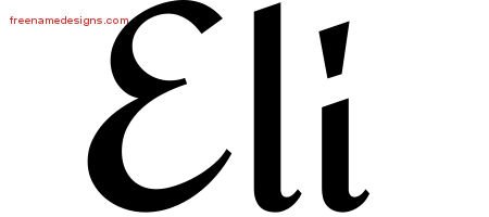 Calligraphic Stylish Name Tattoo Designs Eli Free Graphic - Free Name ...