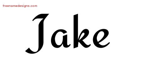 Calligraphic Stylish Name Tattoo Designs Jake Free Graphic - Free Name ...