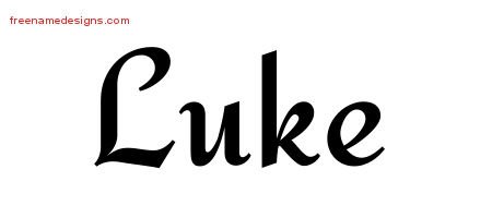 Calligraphic Stylish Name Tattoo Designs Luke Free Graphic - Free Name ...