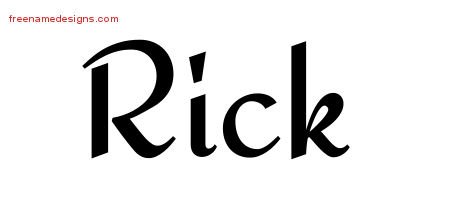 Calligraphic Stylish Name Tattoo Designs Rick Free Graphic - Free Name ...