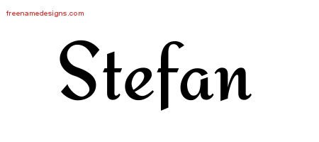 Calligraphic Stylish Name Tattoo Designs Stefan Free Graphic - Free ...